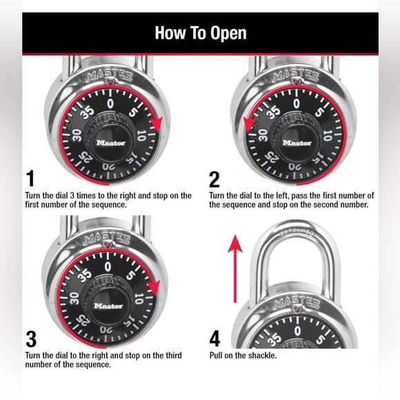 Master Lock | Office | Master Lock 50t Combination Lock Stainless Steel ...
